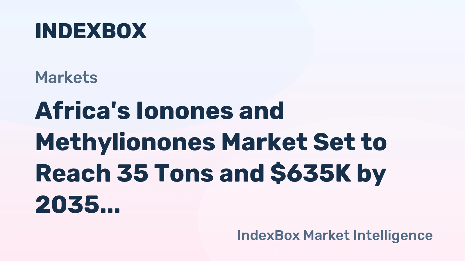 Africa's Ionones and Methylionones Market Set to Reach 35 Tons and $635K by 2035 Following a Volatile 2024