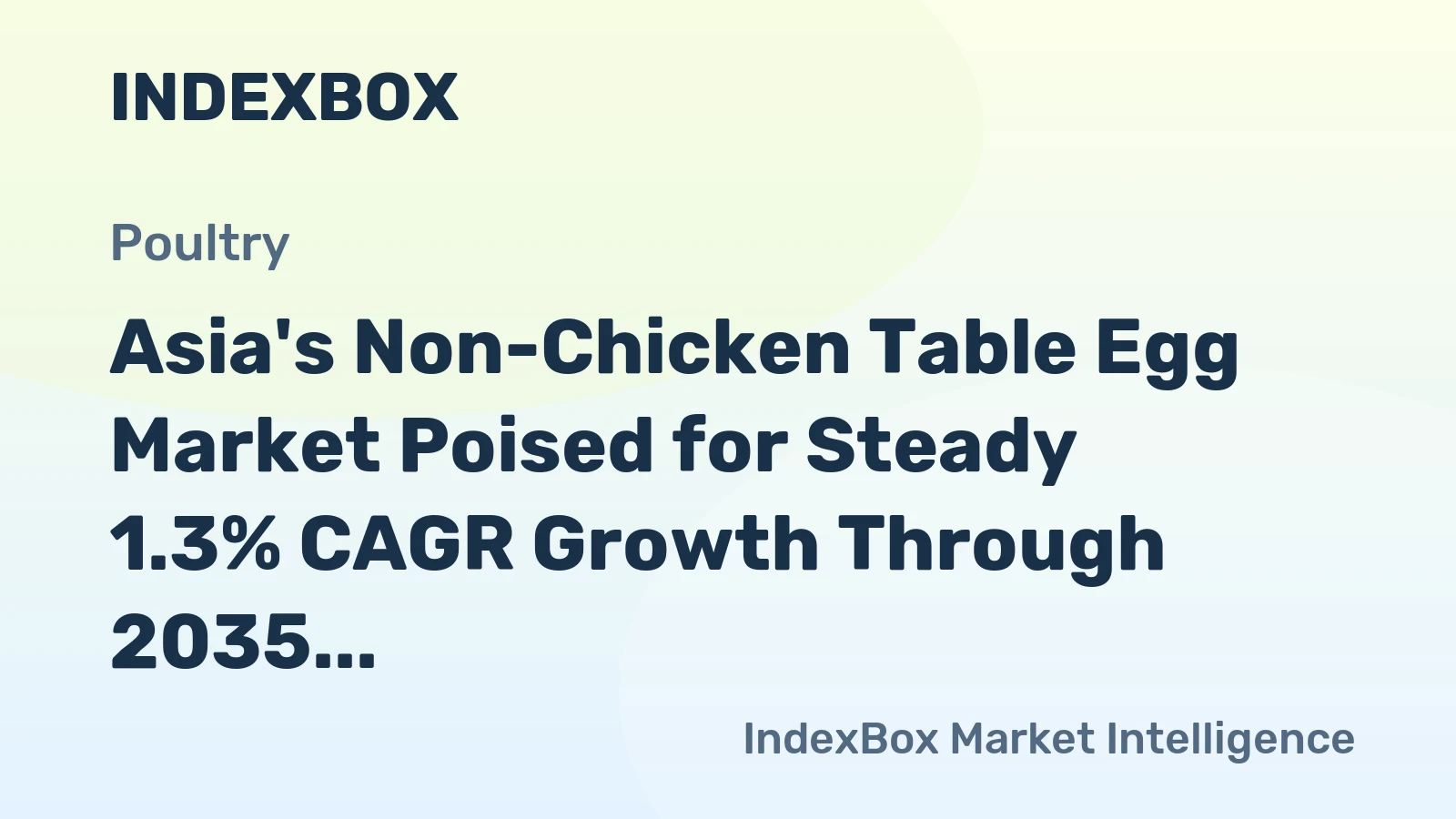 Asia's Non-Chicken Table Egg Market Poised for Steady 1.3% CAGR Growth Through 2035