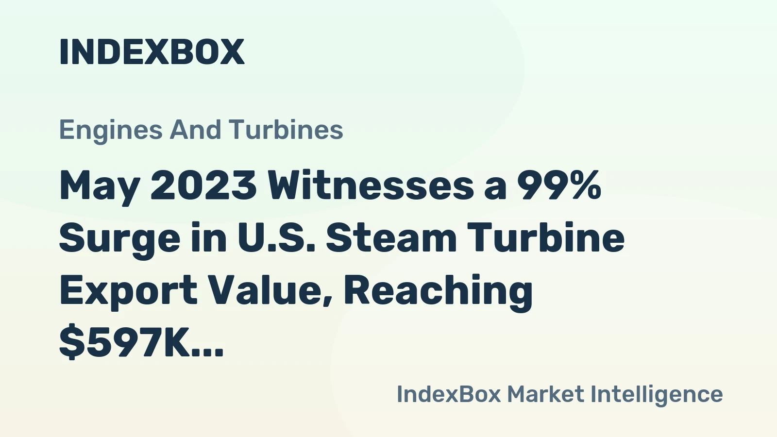 May 2023 Witnesses a 99% Surge in U.S. Steam Turbine Export Value, Reaching $597K