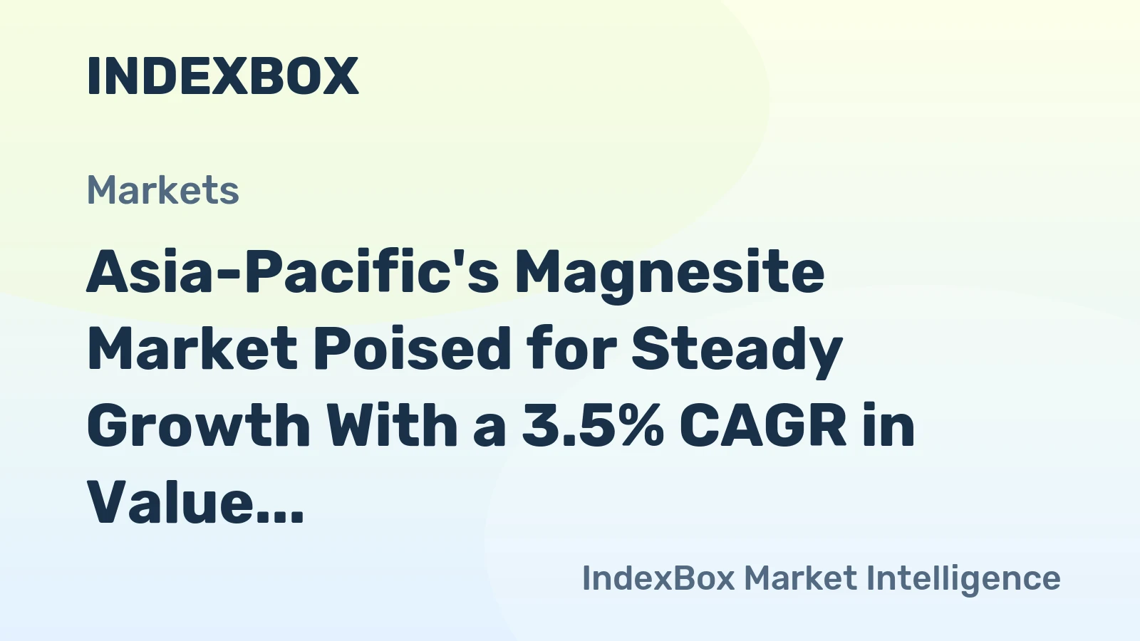 Asia-Pacific's Magnesite Market Poised for Steady Growth With a 3.5% CAGR in Value Through 2035