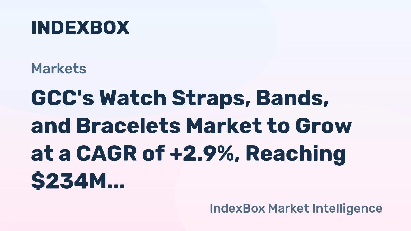 GCC's Watch Straps, Bands, and Bracelets Market to Grow at a CAGR of +2.9%, Reaching $234M by 2035