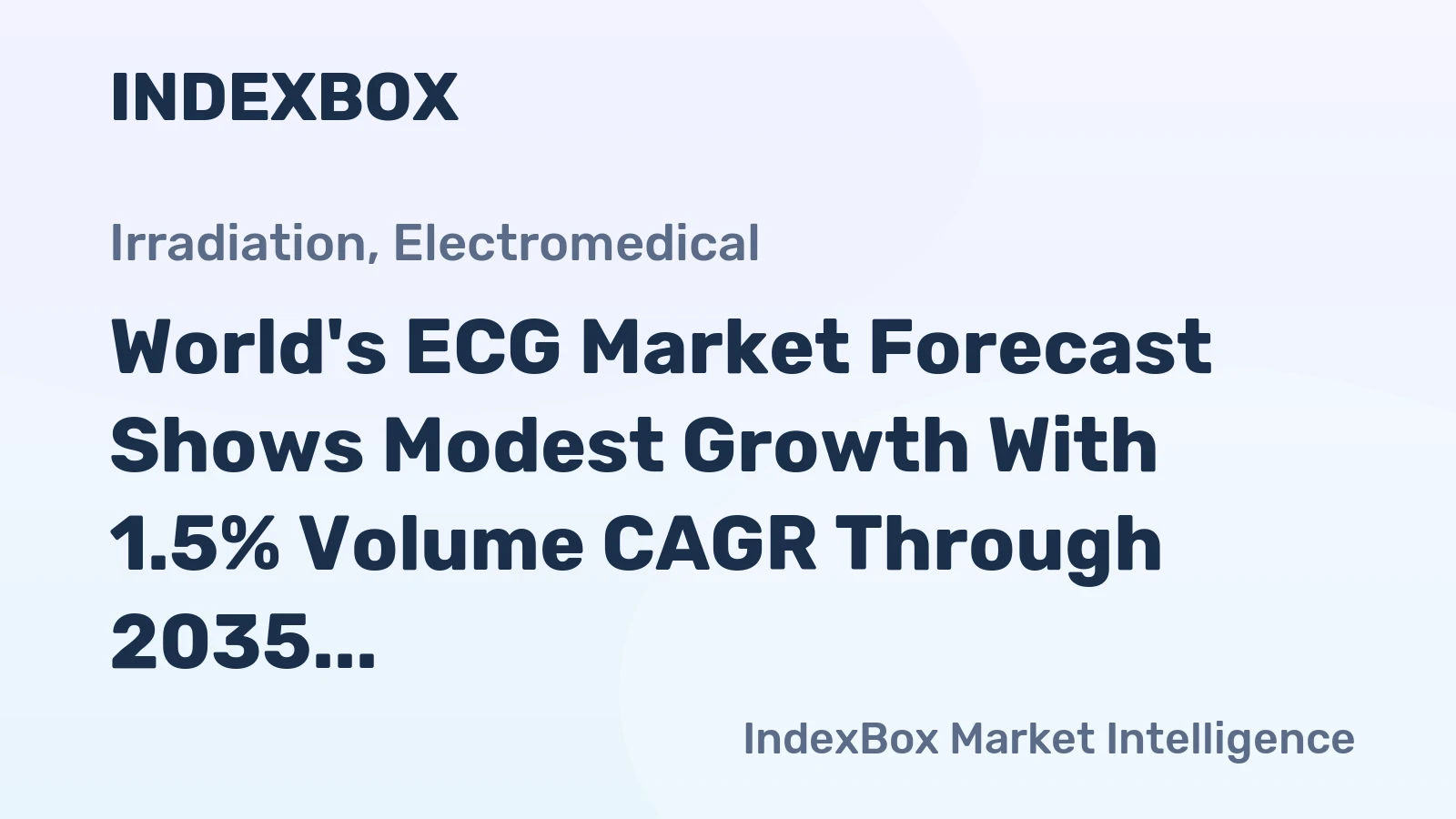 World's ECG Market Forecast Shows Modest Growth With 1.5% Volume CAGR Through 2035