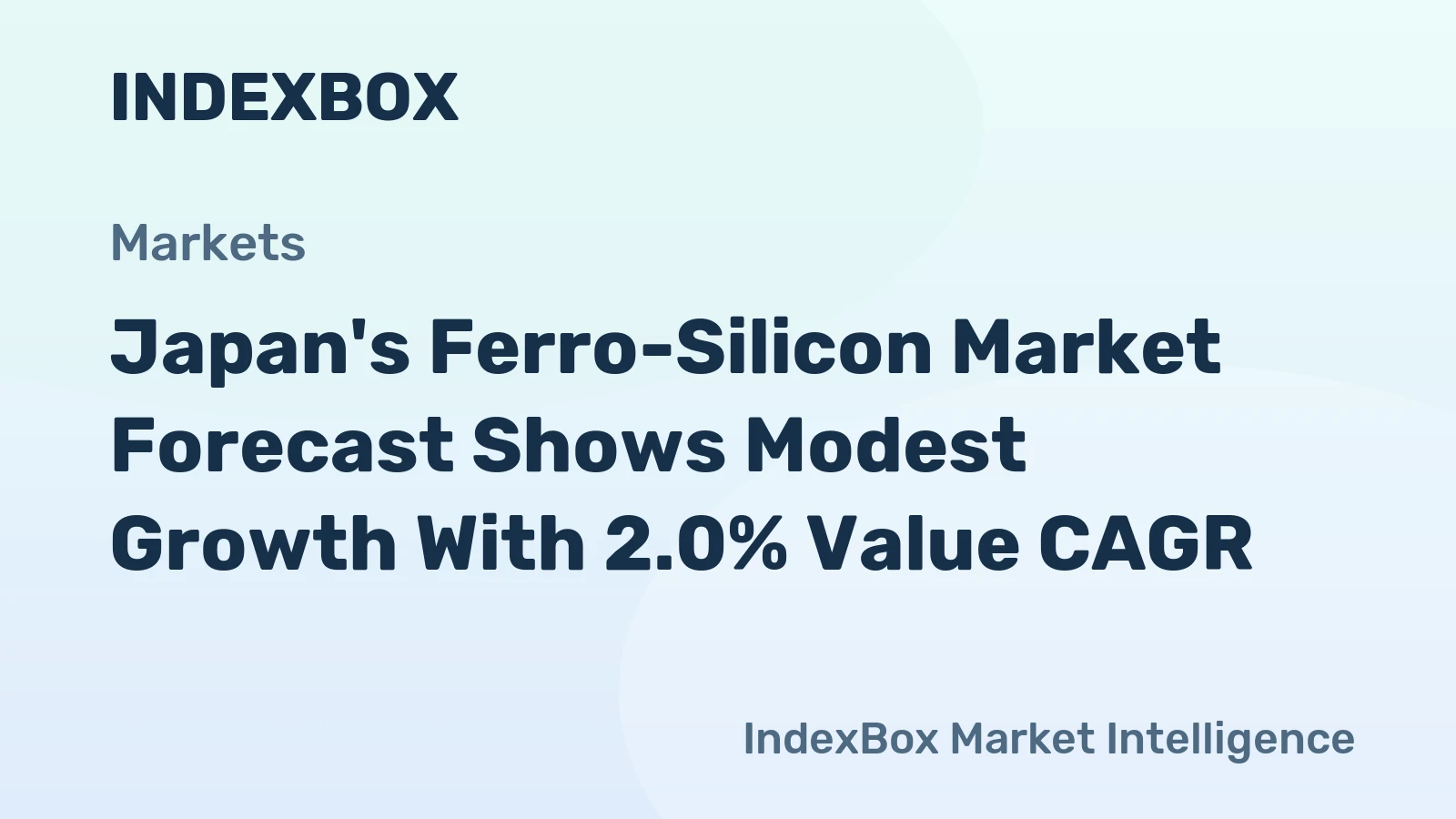 Japan's Ferro-Silicon Market Forecast Shows Modest Growth With 2.0% Value CAGR