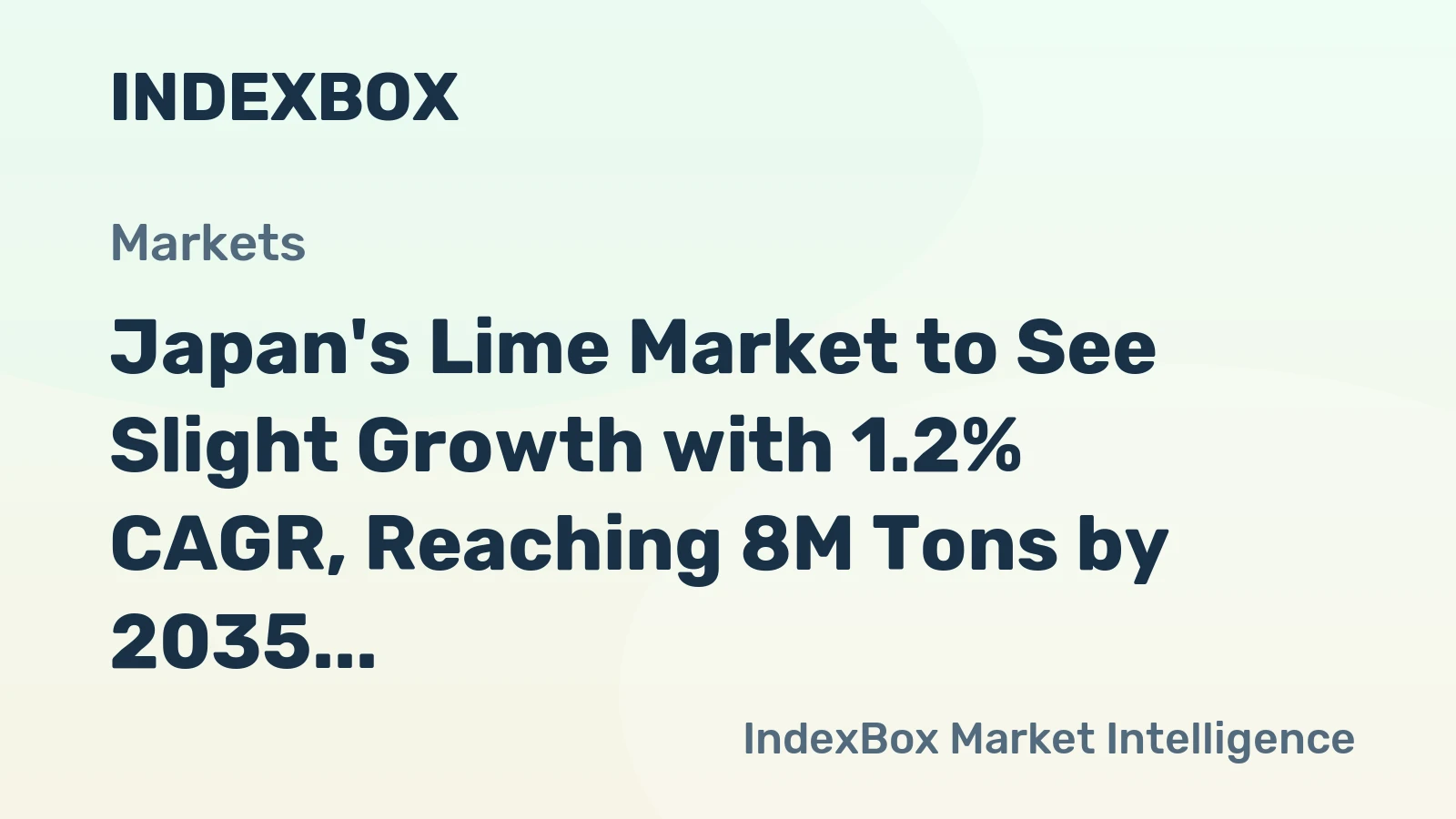 Japan's Lime Market to See Slight Growth with 1.2% CAGR, Reaching 8M Tons by 2035