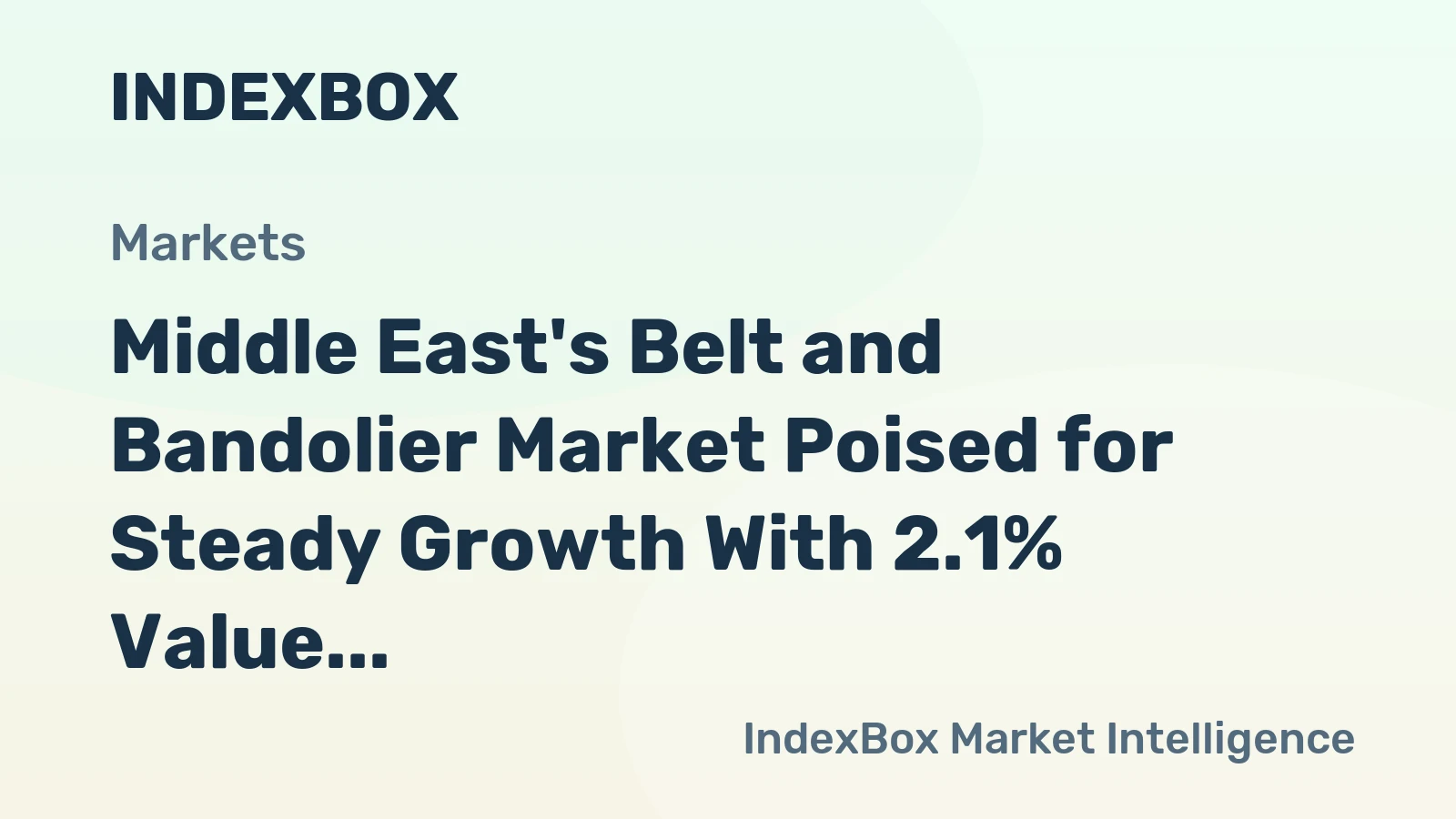 Middle East's Belt and Bandolier Market Poised for Steady Growth With 2.1% Value CAGR