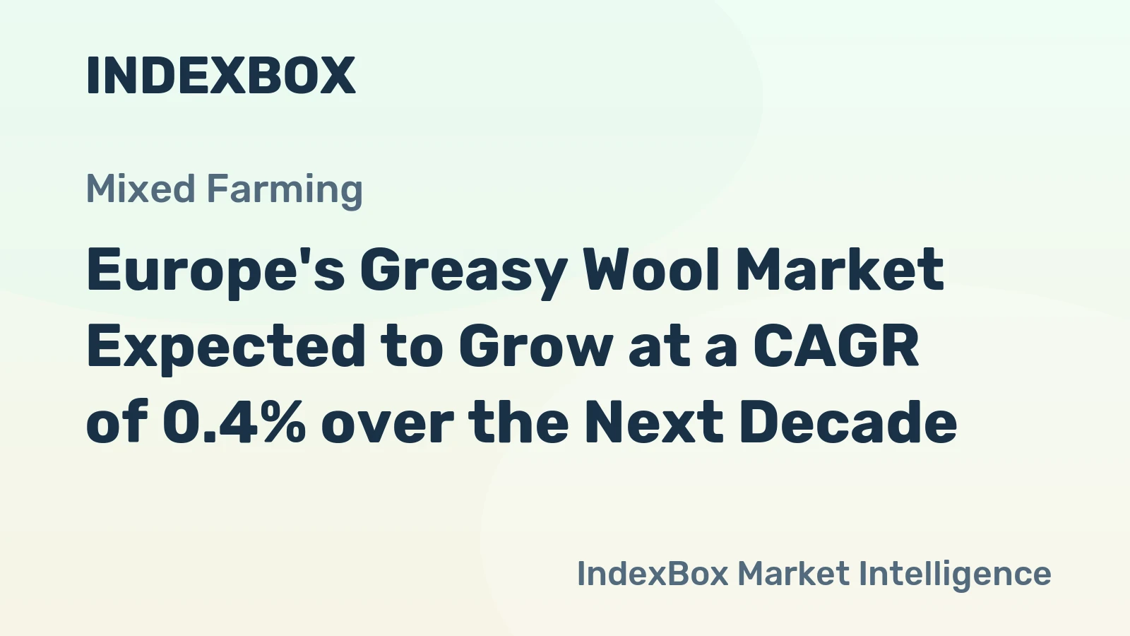 Europe's Greasy Wool Market Expected to Grow at a CAGR of 0.4% over the Next Decade