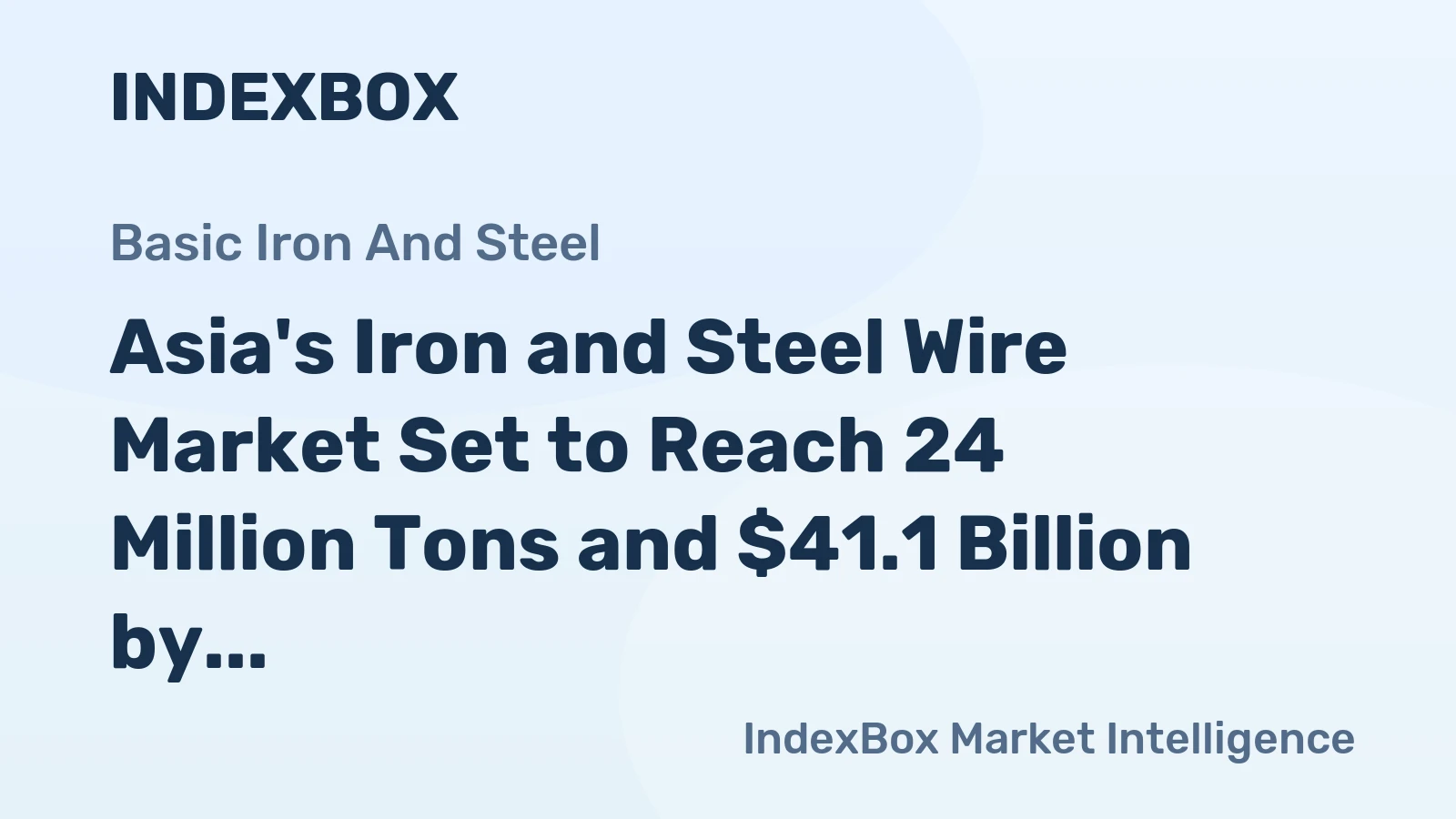 Asia's Iron and Steel Wire Market Set to Reach 24 Million Tons and $41.1 Billion by 2035