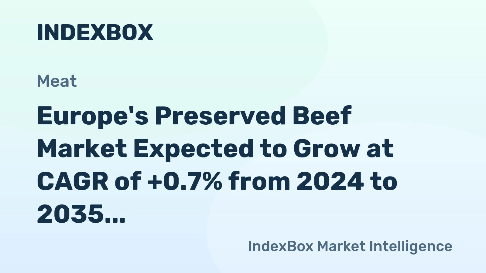 Europe's Preserved Beef Market Expected to Grow at CAGR of +0.7% from 2024 to 2035