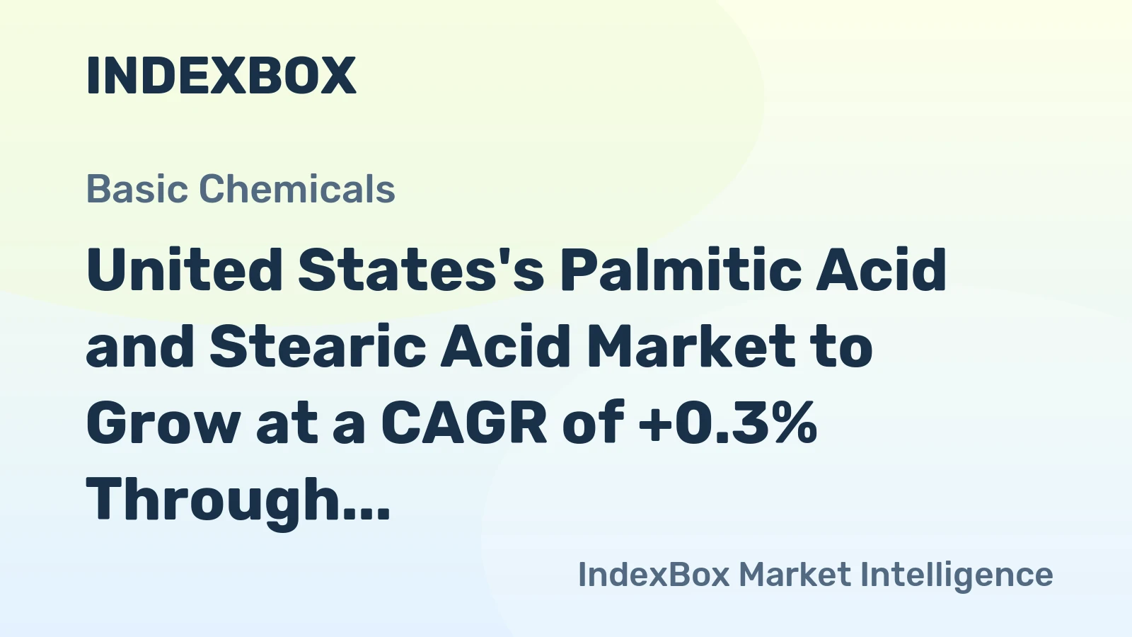 United States's Palmitic Acid and Stearic Acid Market to Grow at a CAGR of +0.3% Through 2035, Reaching $1.1B