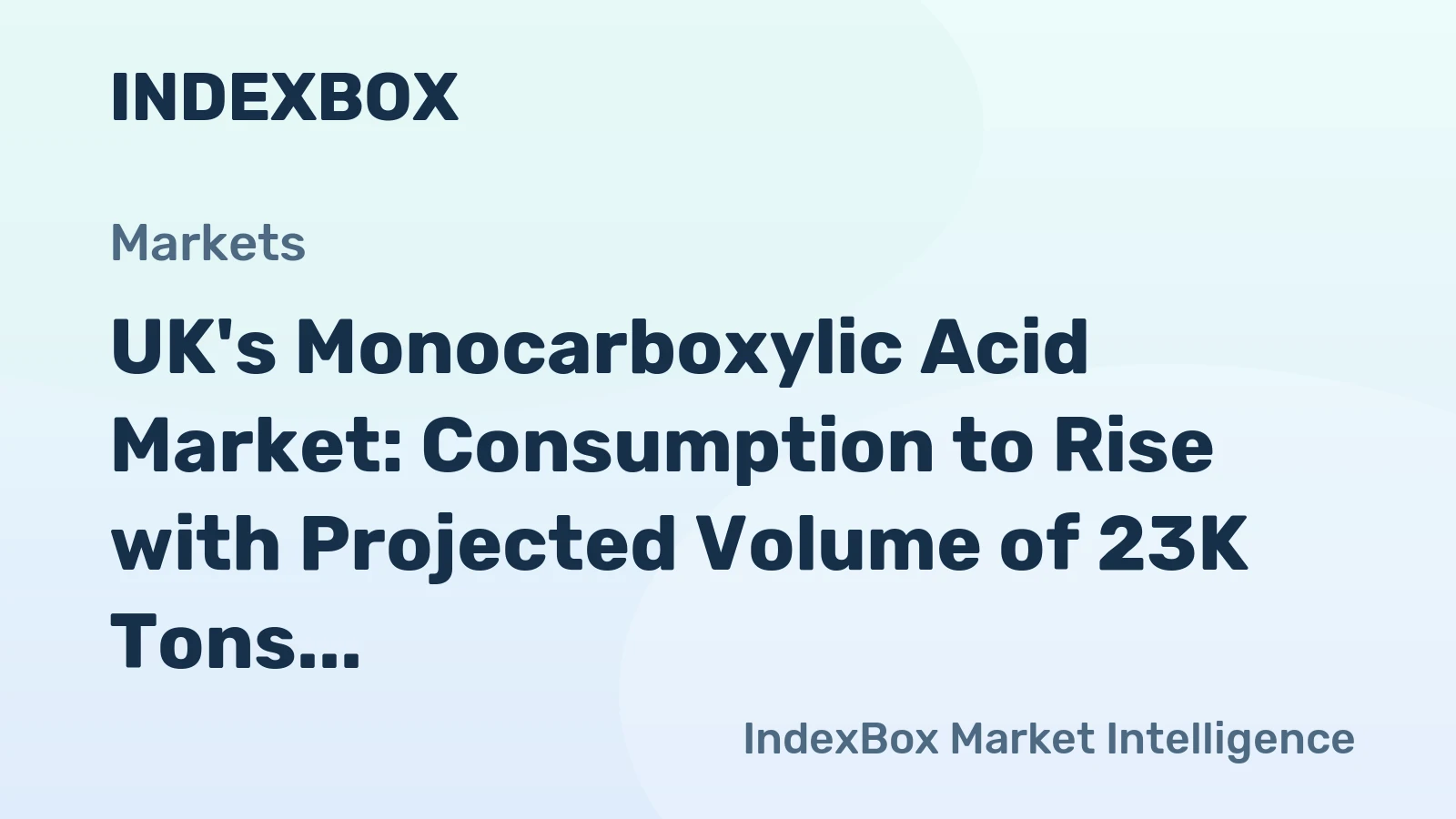 UK's Monocarboxylic Acid Market: Consumption to Rise with Projected Volume of 23K Tons and Value of $58M by 2035