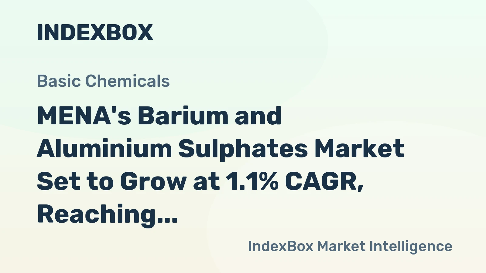 MENA's Barium and Aluminium Sulphates Market Set to Grow at 1.1% CAGR, Reaching $141M by 2035