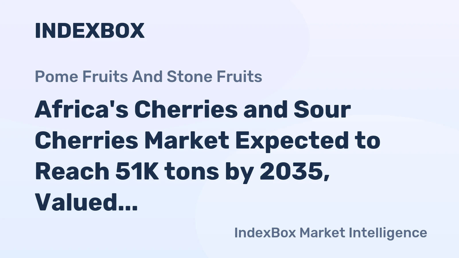 Africa's Cherries and Sour Cherries Market Expected to Reach 51K tons by 2035, Valued at $127M