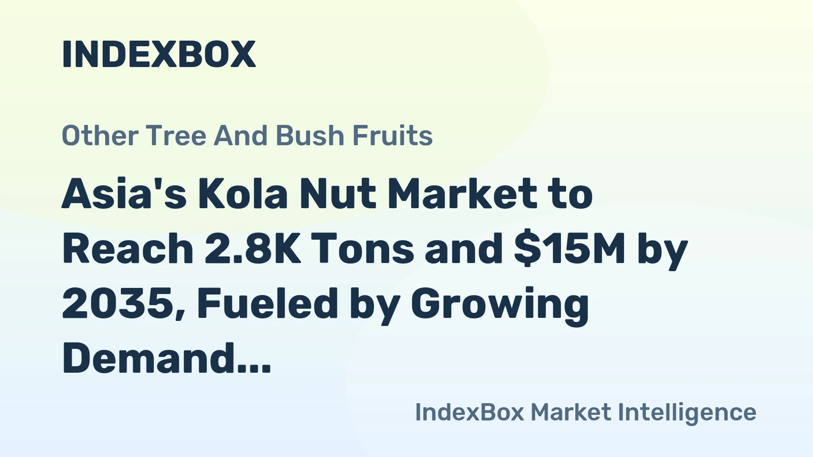 Asia's Kola Nut Market to Reach 2.8K Tons and $15M by 2035, Fueled by Growing Demand