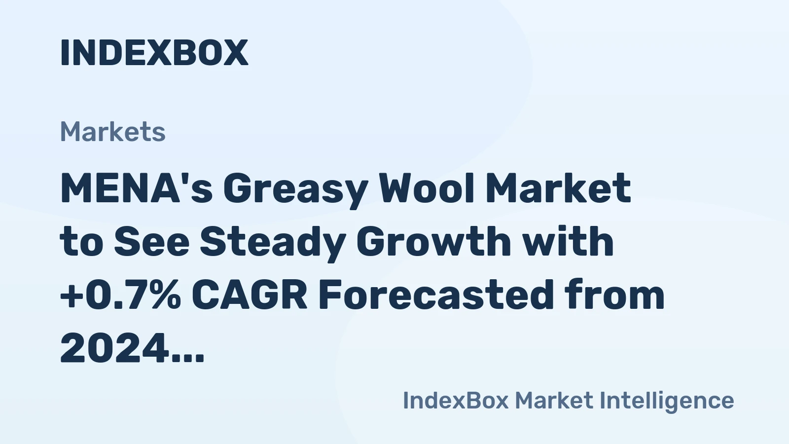 MENA's Greasy Wool Market to See Steady Growth with +0.7% CAGR Forecasted from 2024 to 2035