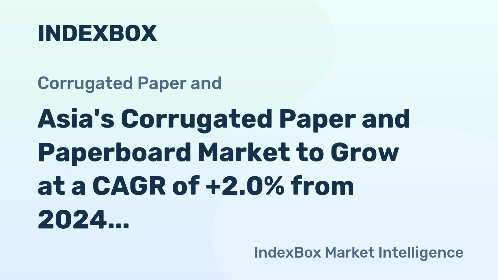 Asia's Corrugated Paper and Paperboard Market to Grow at a CAGR of +2.0% from 2024 to 2035