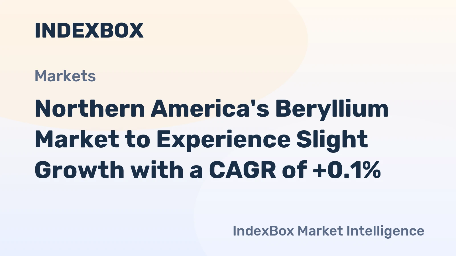 Northern America's Beryllium Market to Experience Slight Growth with a CAGR of +0.1%