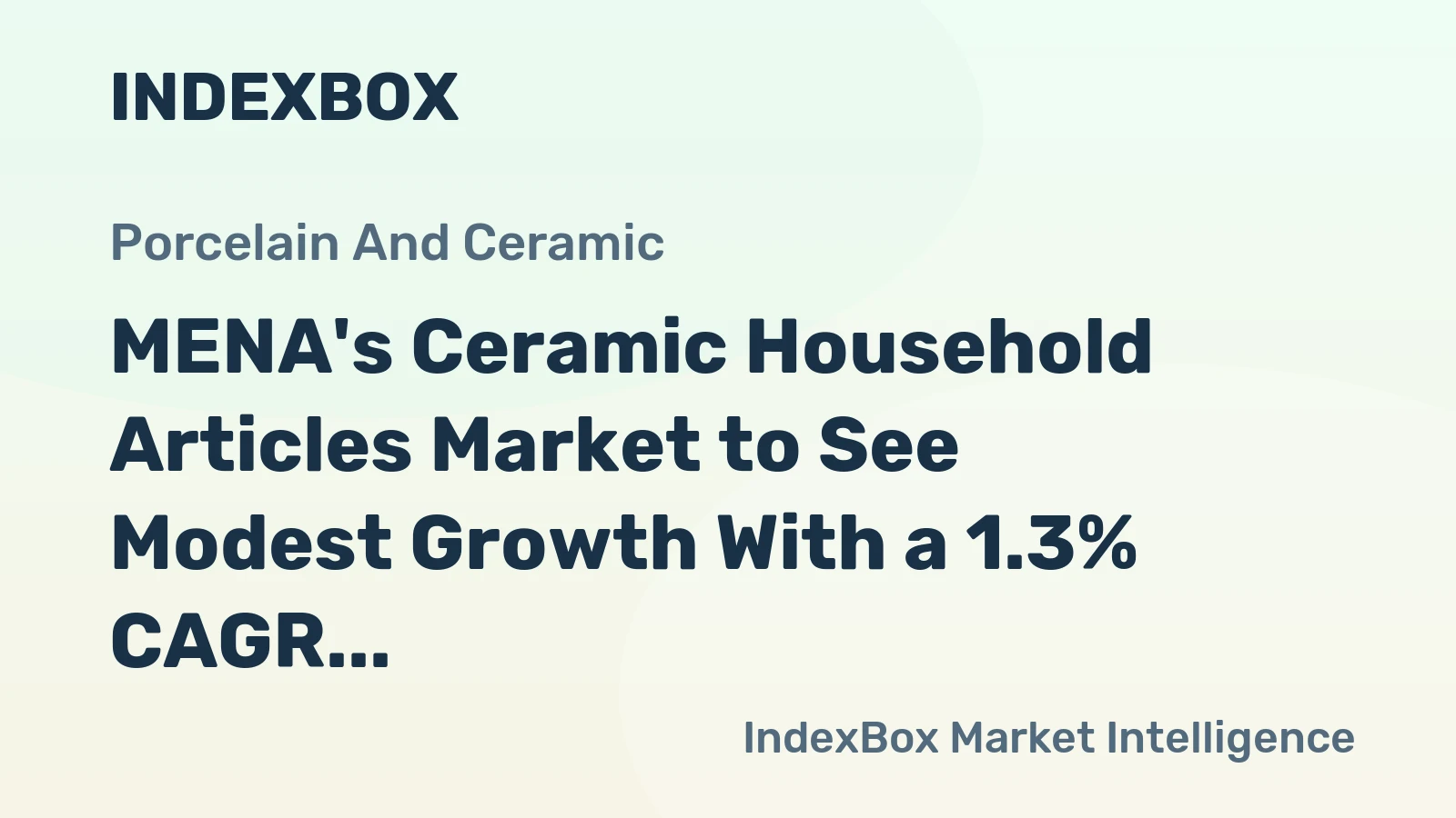 MENA's Ceramic Household Articles Market to See Modest Growth With a 1.3% CAGR in Value Through 2035