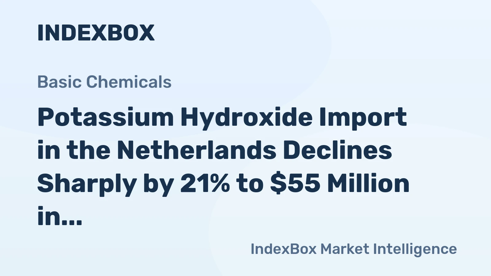 Potassium Hydroxide Import in the Netherlands Declines Sharply by 21% to $55 Million in 2024