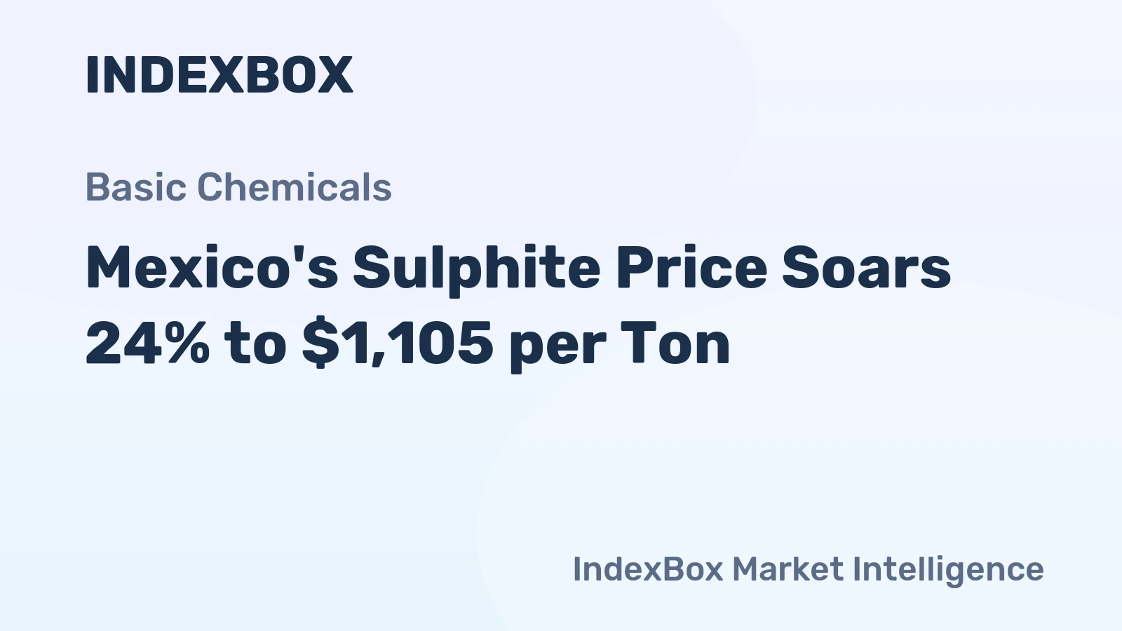 Mexico's Sulphite Price Soars 24% to $1,105 per Ton