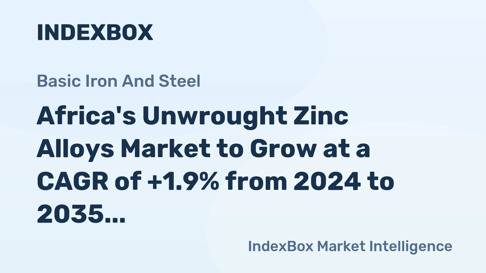Africa's Unwrought Zinc Alloys Market to Grow at a CAGR of +1.9% from 2024 to 2035