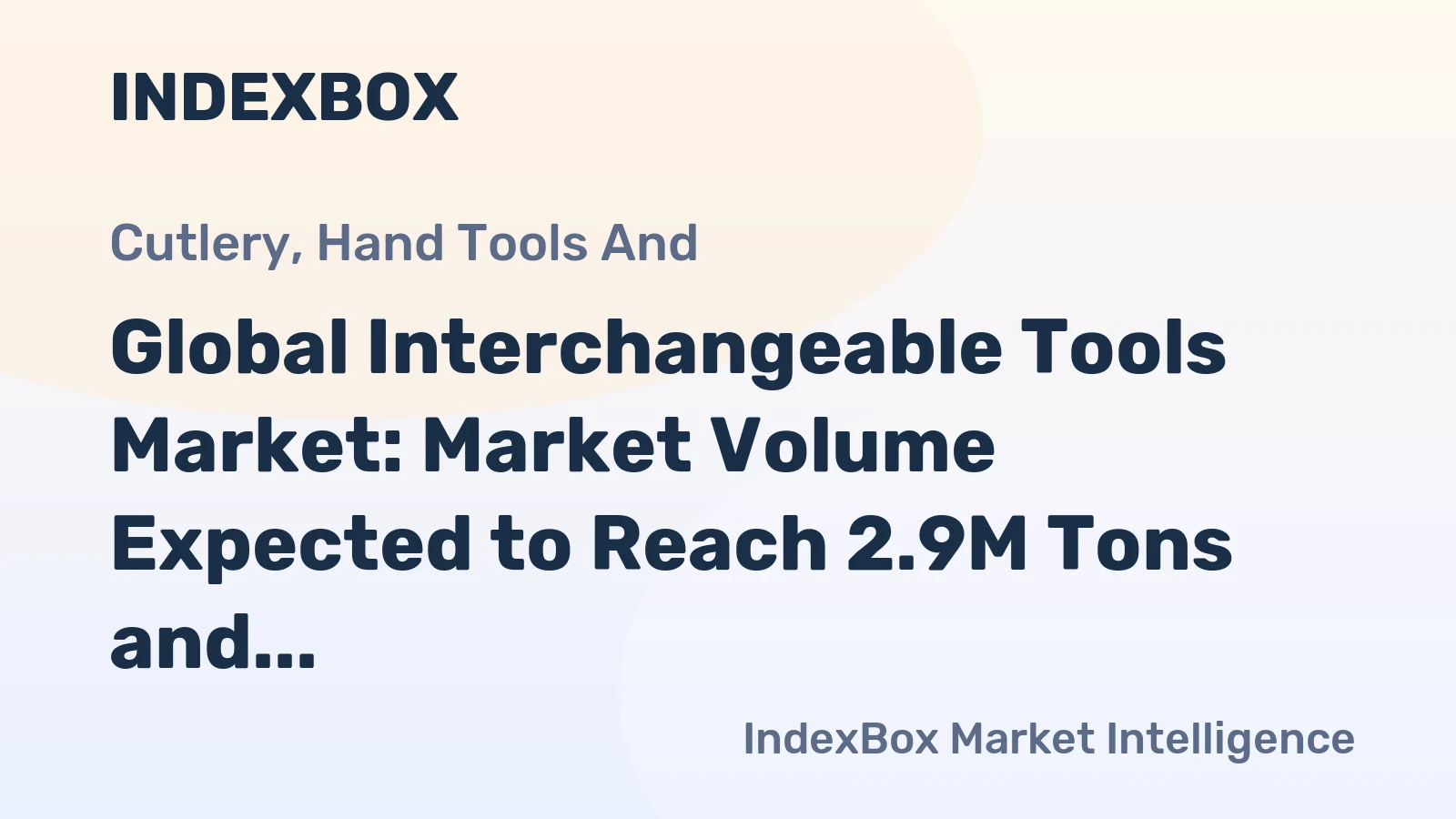 Global Interchangeable Tools Market: Market Volume Expected to Reach 2.9M Tons and Market Value to Increase to $65.9B by 2035