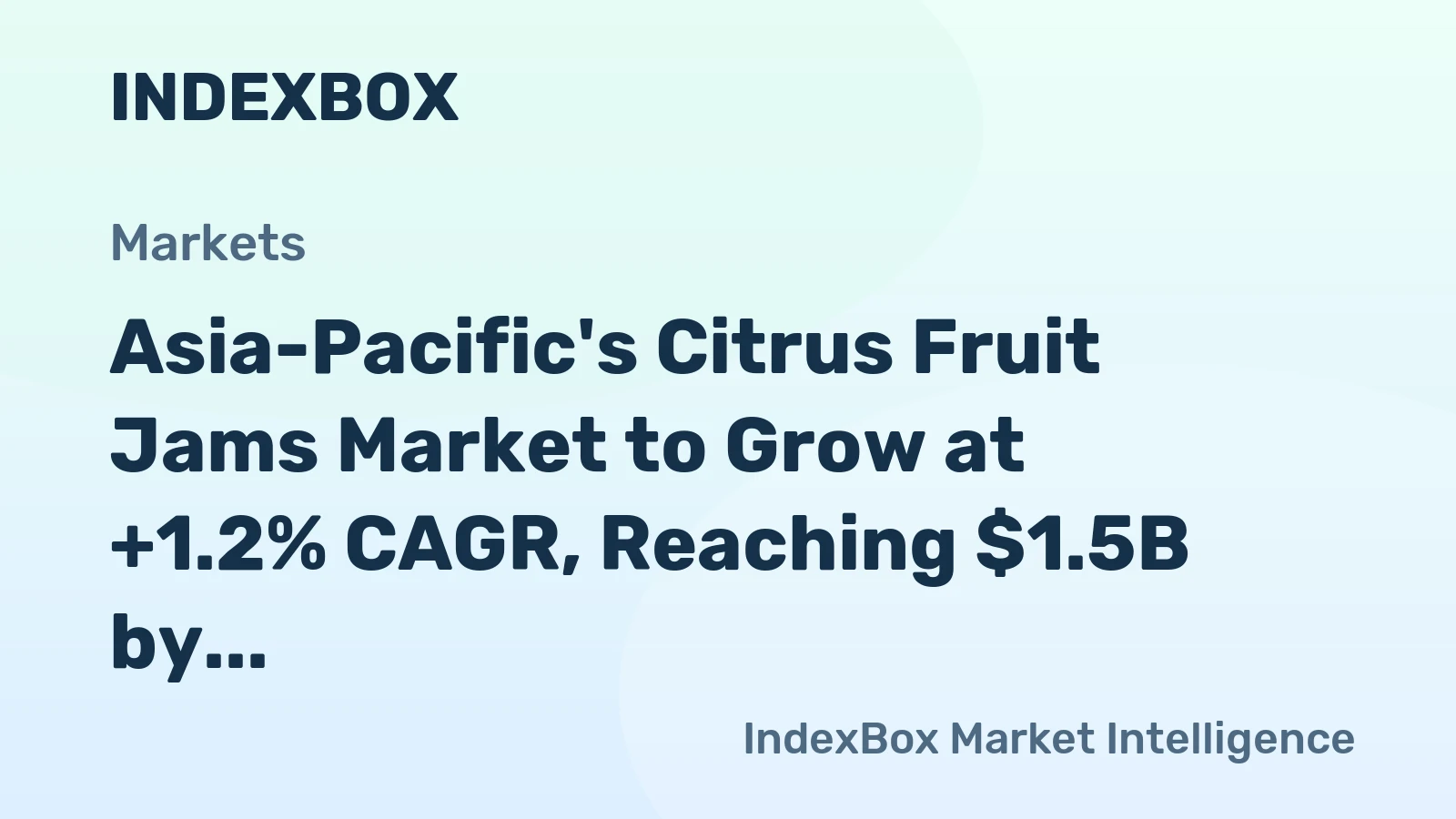 Asia-Pacific's Citrus Fruit Jams Market to Grow at +1.2% CAGR, Reaching $1.5B by 2035