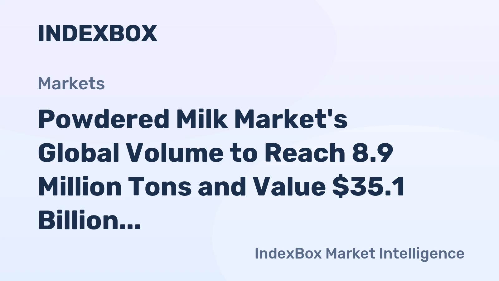 Powdered Milk Market's Global Volume to Reach 8.9 Million Tons and Value $35.1 Billion by 2035