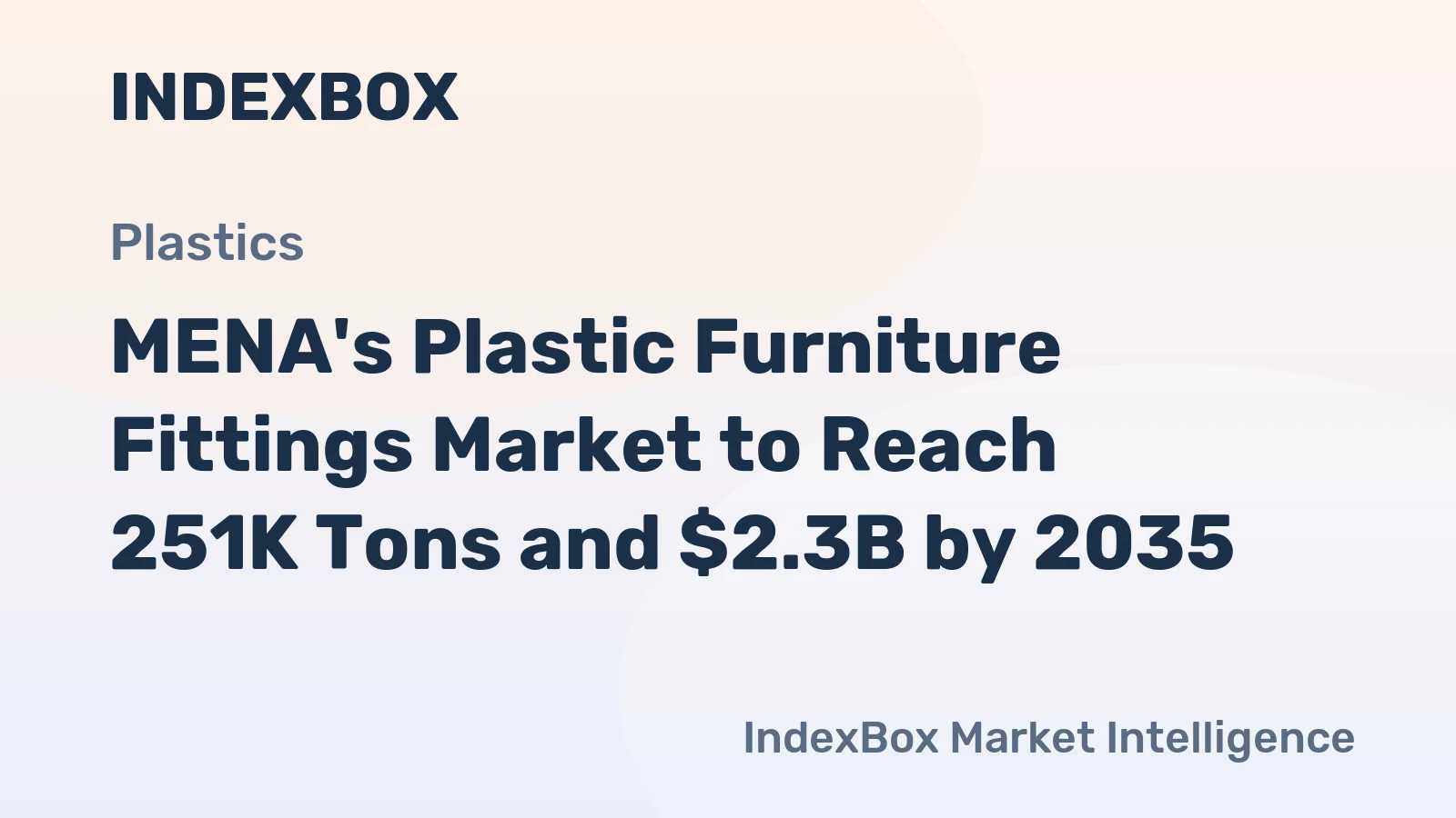 MENA's Plastic Furniture Fittings Market to Reach 251K Tons and $2.3B by 2035