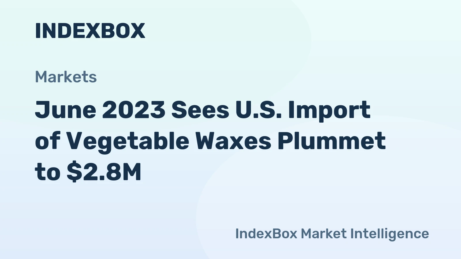 June 2023 Sees U.S. Import of Vegetable Waxes Plummet to $2.8M