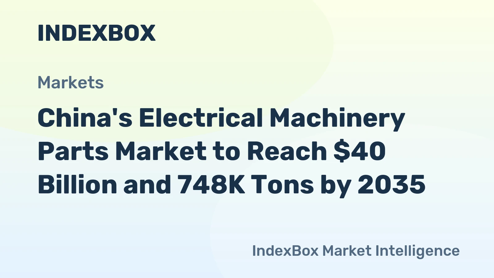 China's Electrical Machinery Parts Market to Reach $40 Billion and 748K Tons by 2035