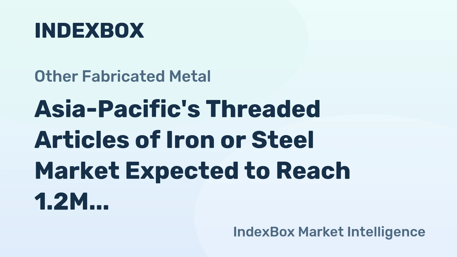 Asia-Pacific's Threaded Articles of Iron or Steel Market Expected to Reach 1.2M Tons and $4.2B by 2035