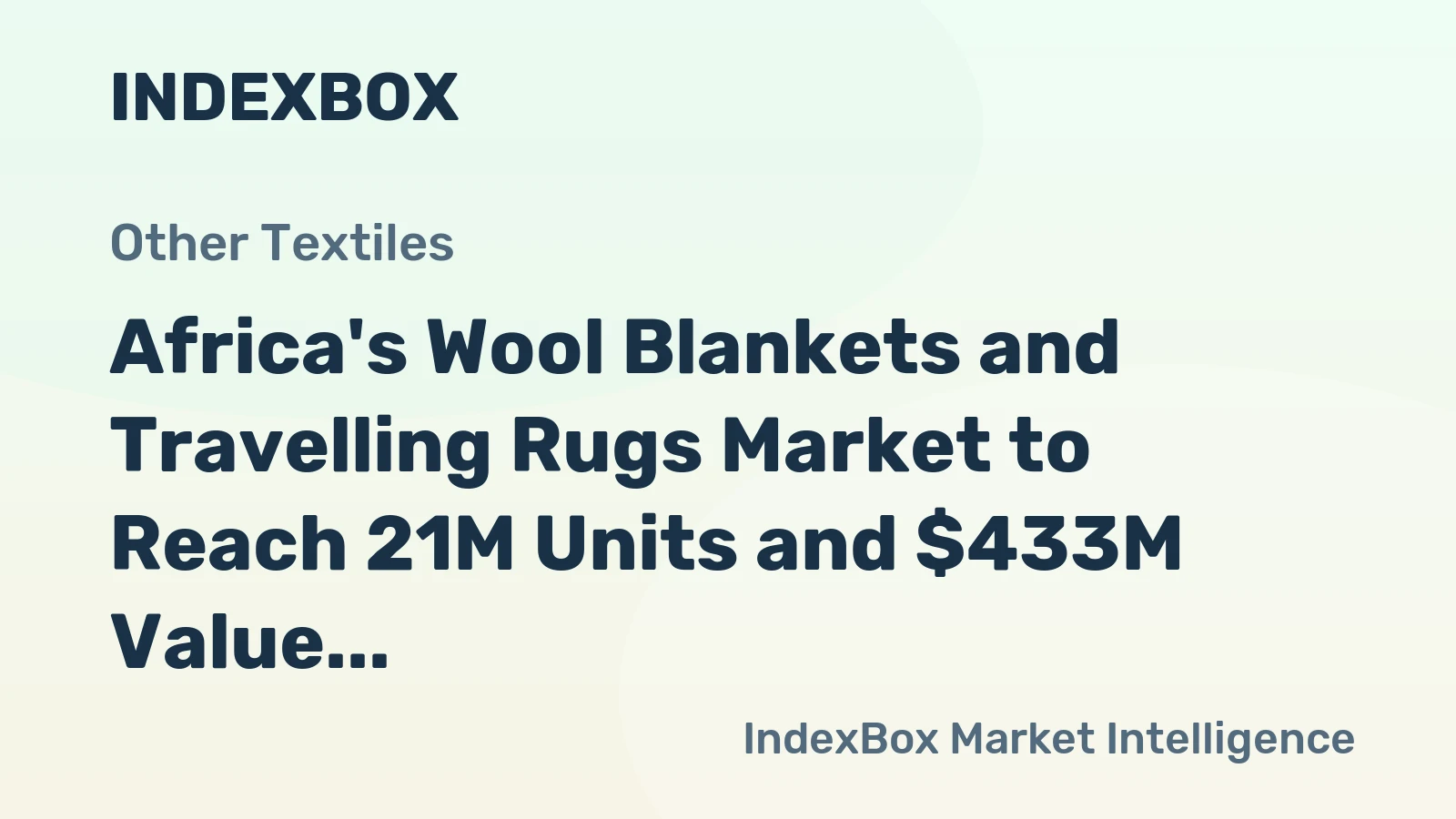 Africa's Wool Blankets and Travelling Rugs Market to Reach 21M Units and $433M Value by 2035