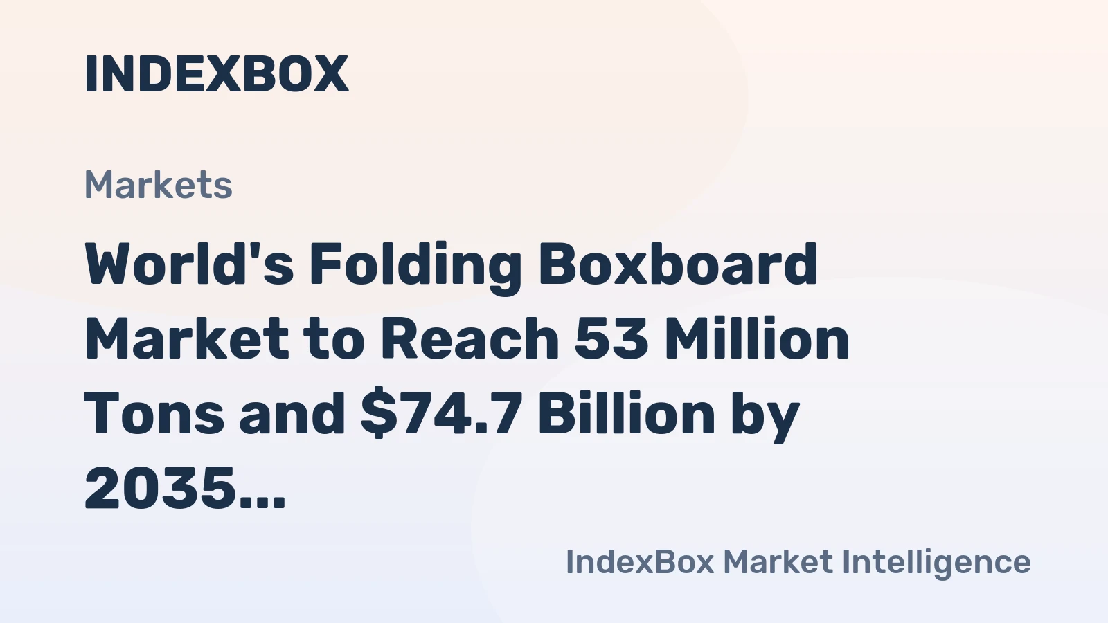 World's Folding Boxboard Market to Reach 53 Million Tons and $74.7 Billion by 2035