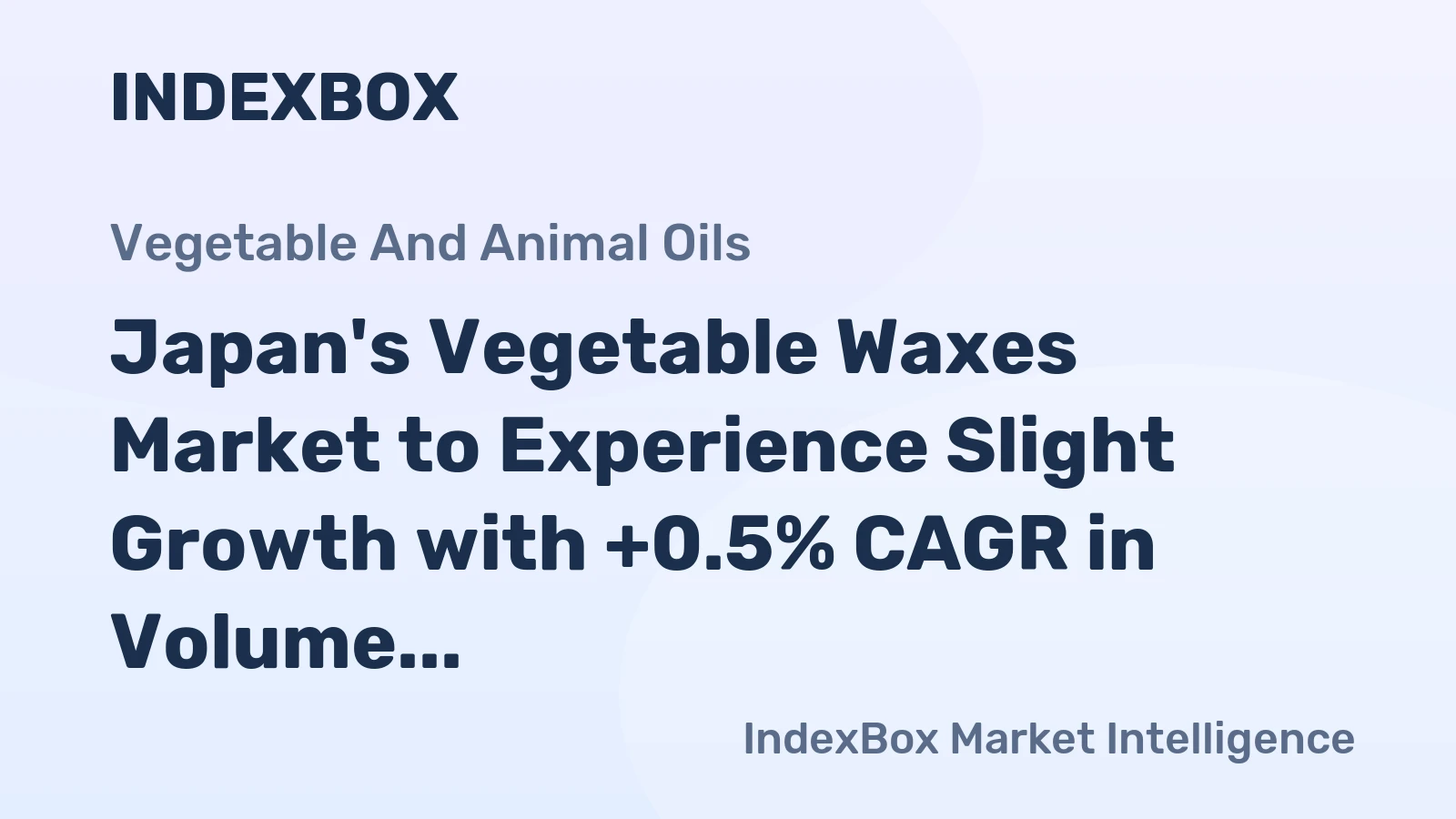 Japan's Vegetable Waxes Market to Experience Slight Growth with +0.5% CAGR in Volume and +1.5% CAGR in Value by 2035