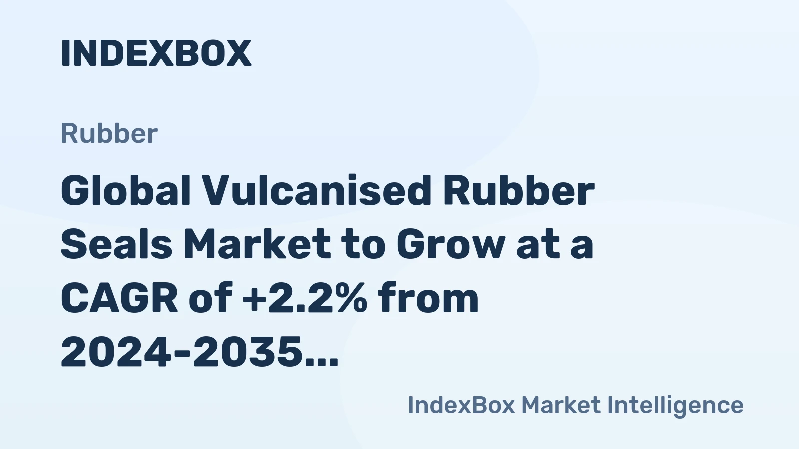 Global Vulcanised Rubber Seals Market to Grow at a CAGR of +2.2% from 2024-2035, Reaching 5.5M Tons