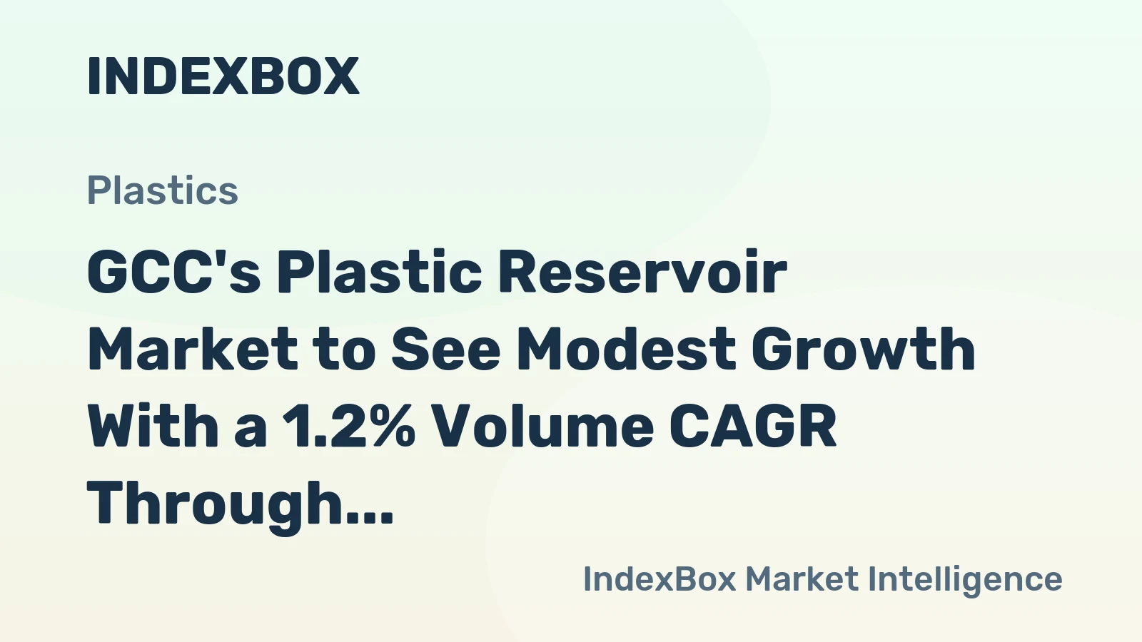 GCC's Plastic Reservoir Market to See Modest Growth With a 1.2% Volume CAGR Through 2035