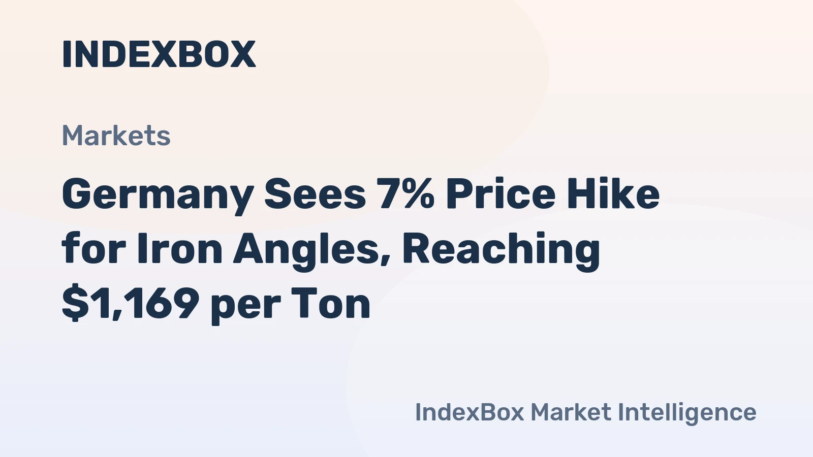 Germany Sees 7% Price Hike for Iron Angles, Reaching $1,169 per Ton