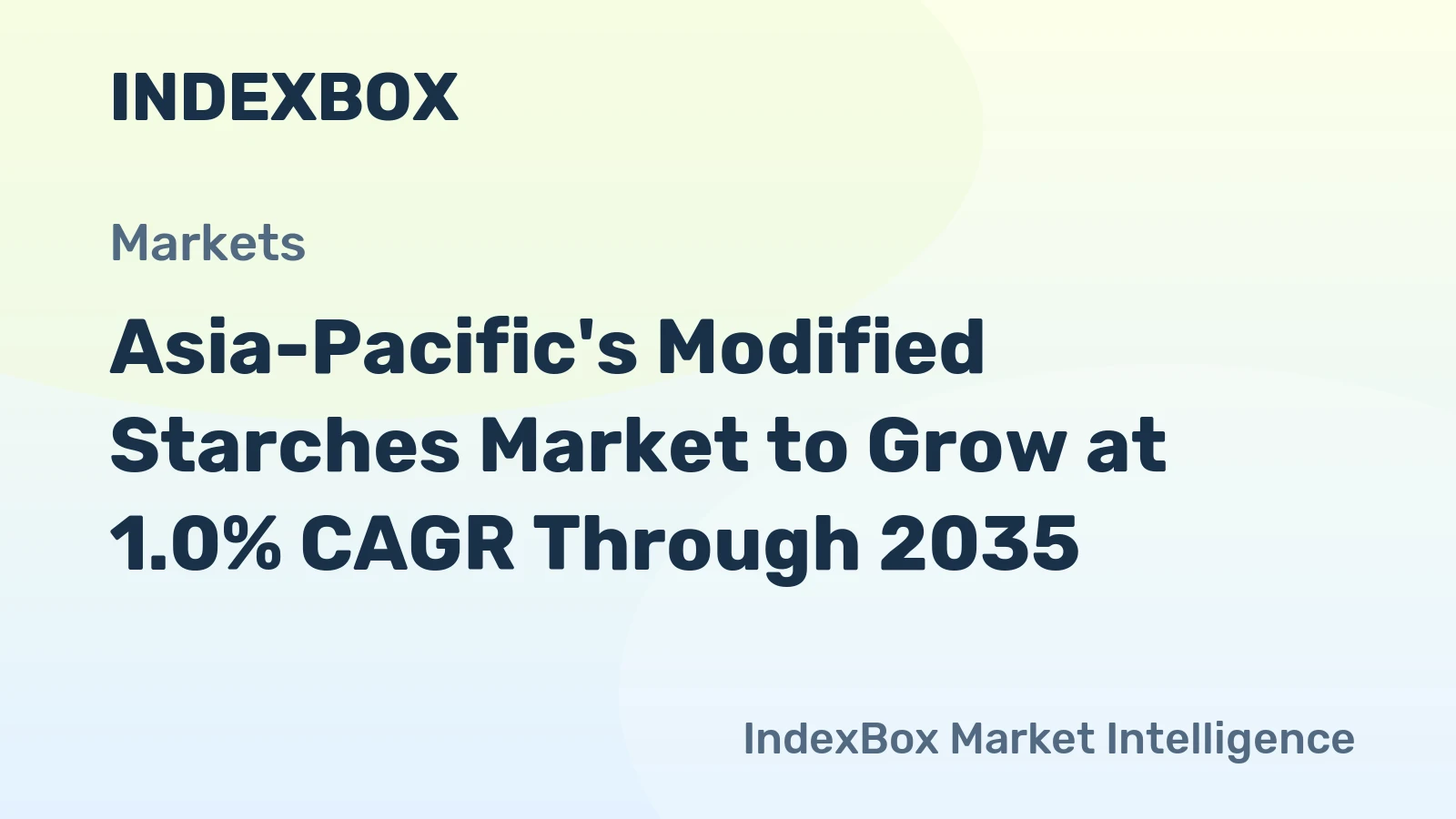 Asia-Pacific's Modified Starches Market to Grow at 1.0% CAGR Through 2035