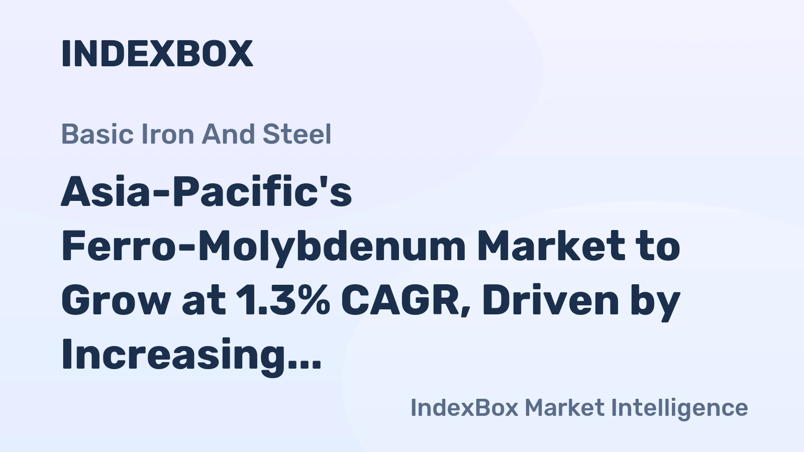 Asia-Pacific's Ferro-Molybdenum Market to Grow at 1.3% CAGR, Driven by Increasing Demand in the Region