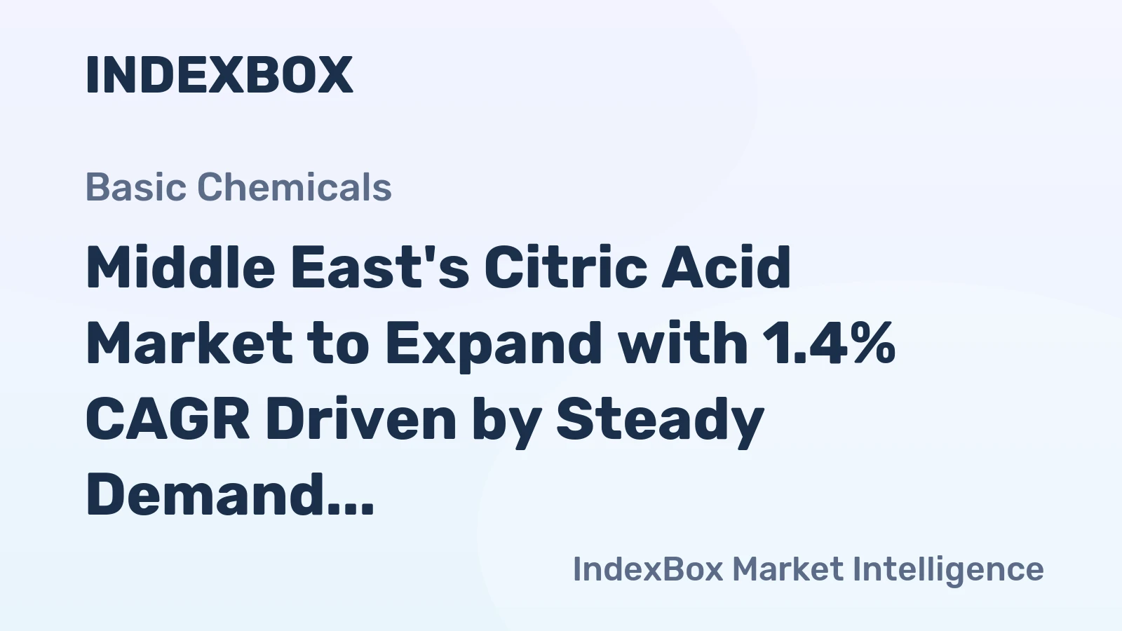 Middle East's Citric Acid Market to Expand with 1.4% CAGR Driven by Steady Demand Growth