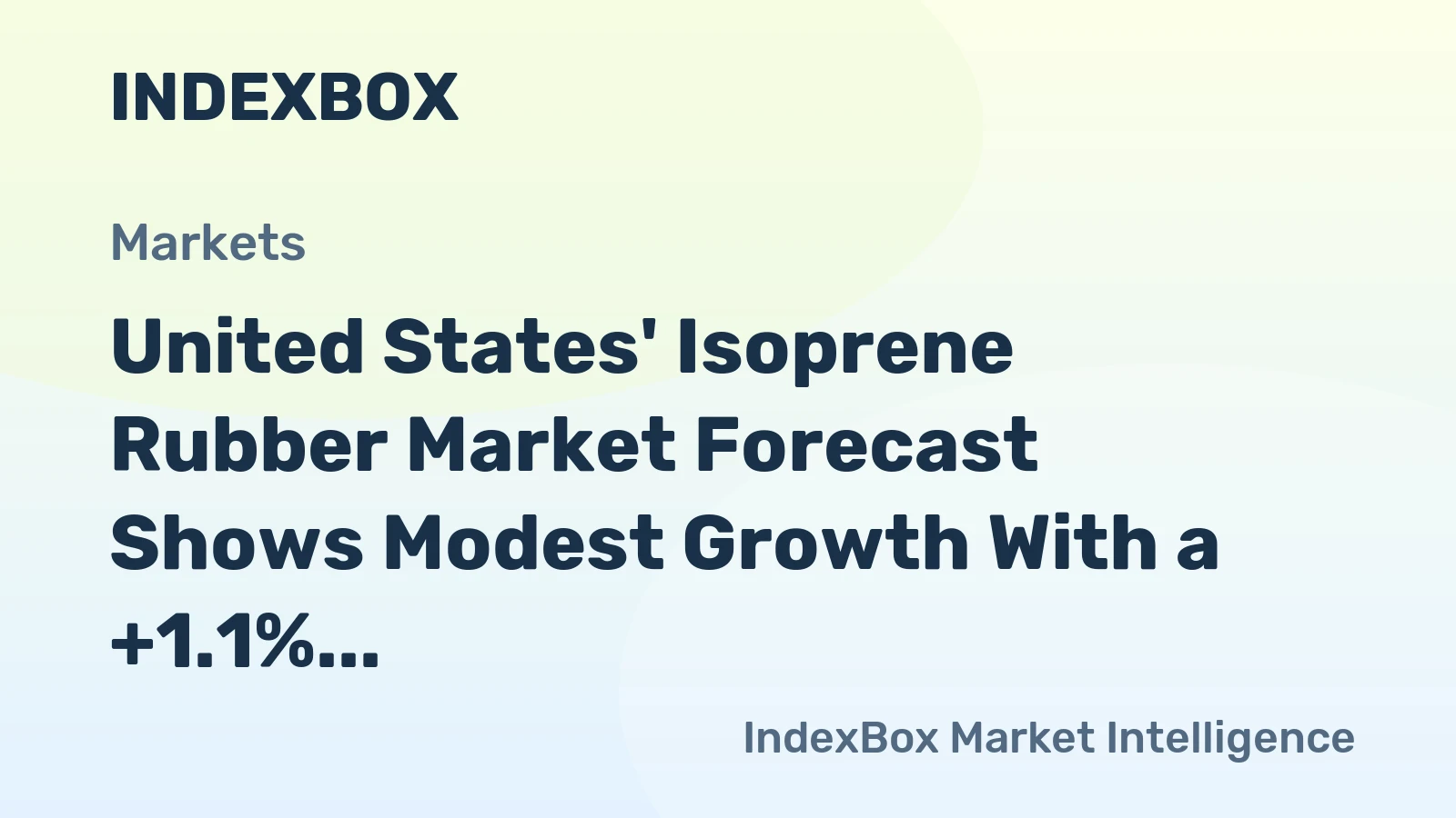 United States' Isoprene Rubber Market Forecast Shows Modest Growth With a +1.1% Value CAGR