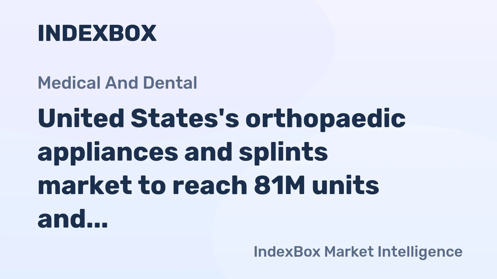 United States's orthopaedic appliances and splints market to reach 81M units and $16.7B by 2035