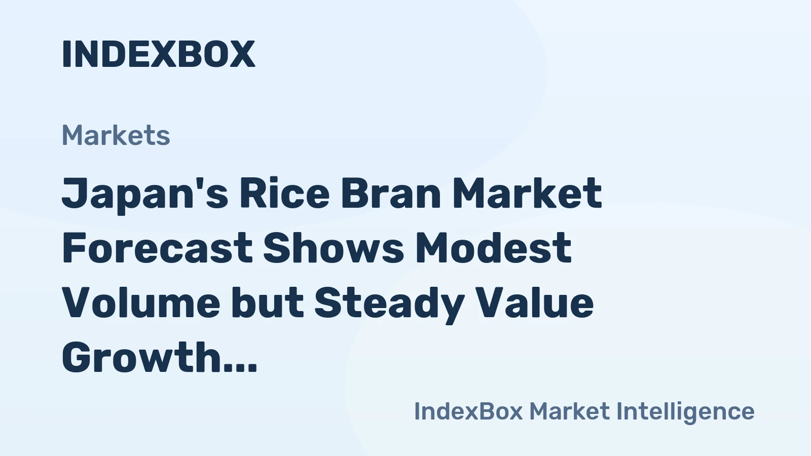 Japan's Rice Bran Market Forecast Shows Modest Volume but Steady Value Growth With a 1.7% CAGR