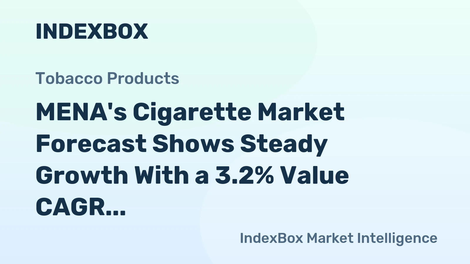 MENA's Cigarette Market Forecast Shows Steady Growth With a 3.2% Value CAGR