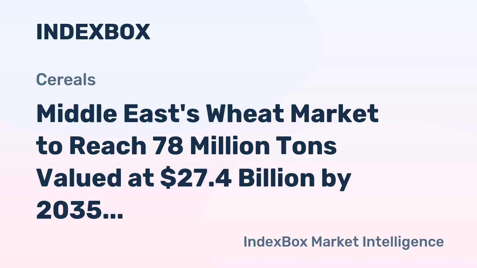 Middle East's Wheat Market to Reach 78 Million Tons Valued at $27.4 Billion by 2035