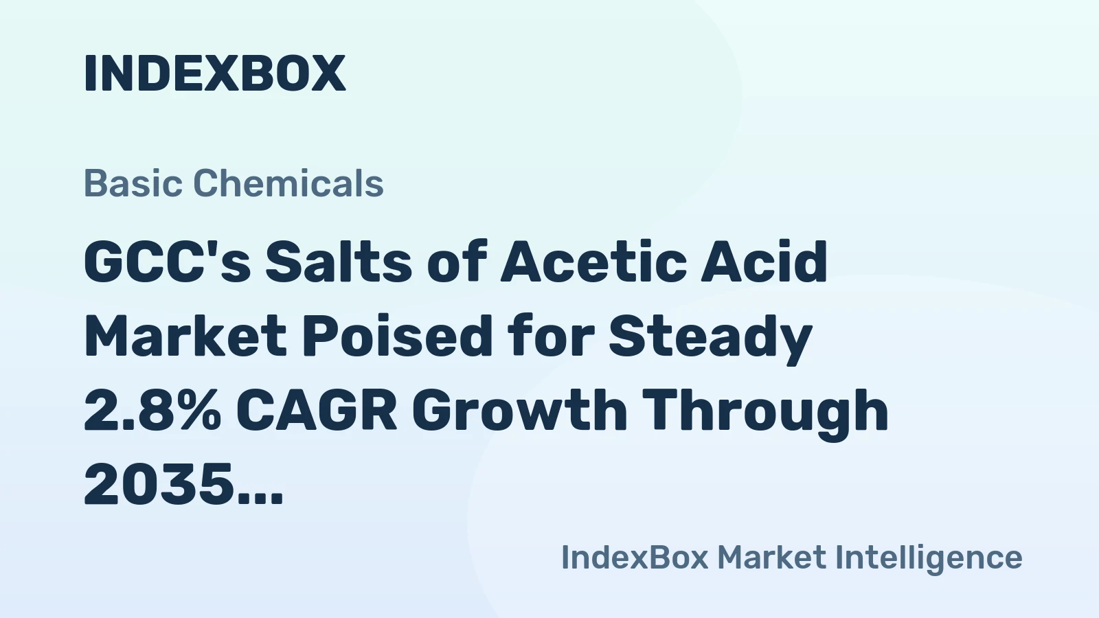 GCC's Salts of Acetic Acid Market Poised for Steady 2.8% CAGR Growth Through 2035