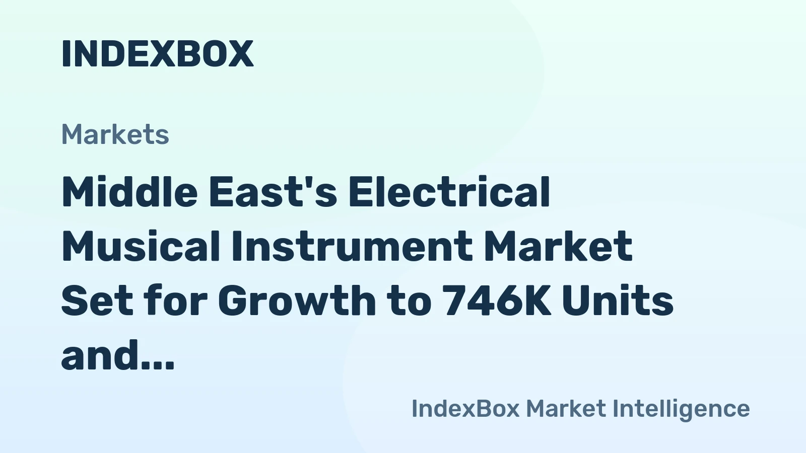 Middle East's Electrical Musical Instrument Market Set for Growth to 746K Units and $137M
