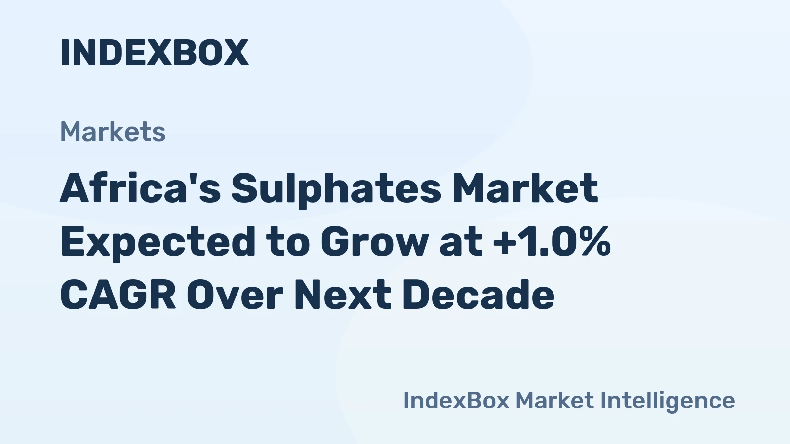 Africa's Sulphates Market Expected to Grow at +1.0% CAGR Over Next Decade