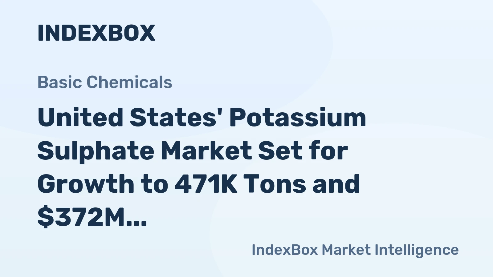 United States' Potassium Sulphate Market Set for Growth to 471K Tons and $372M Value