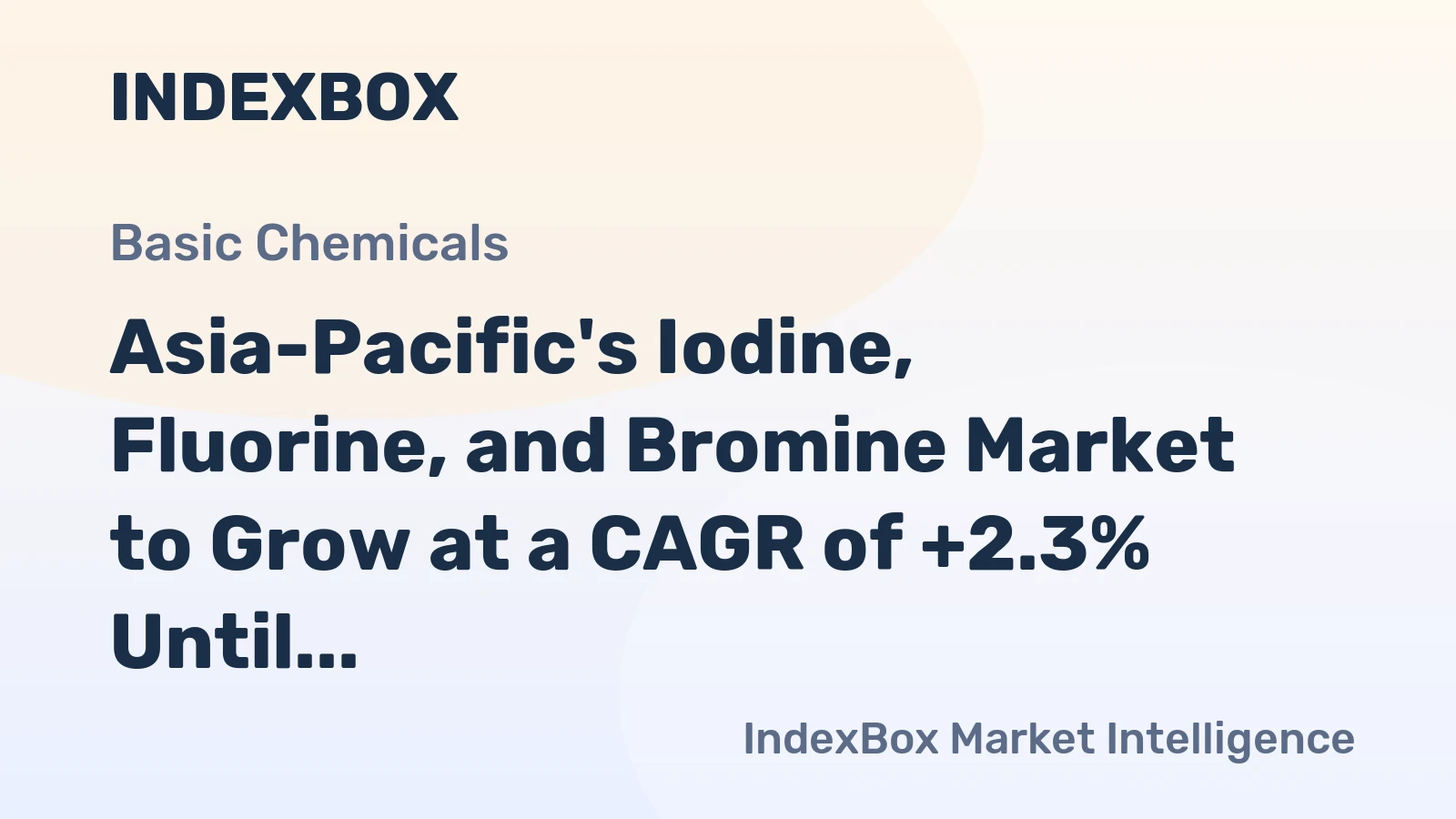 Asia-Pacific's Iodine, Fluorine, and Bromine Market to Grow at a CAGR of +2.3% Until 2035
